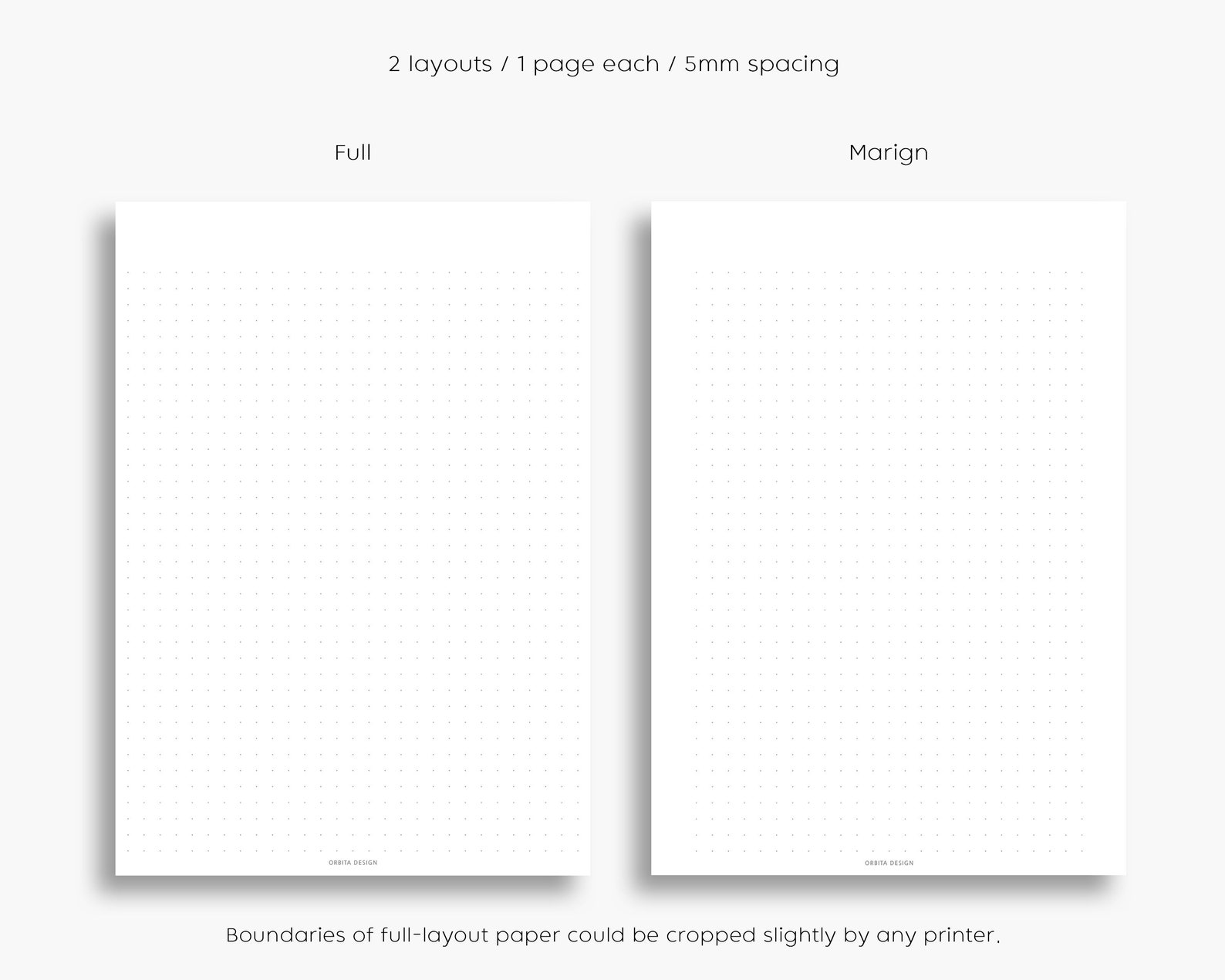 A5 Printable Dotted Note Template 5mm Spacing Dot Grid | Etsy