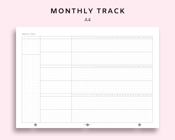 A4 Printable Monthly Tracker Monthly Habit Tracker - Etsy