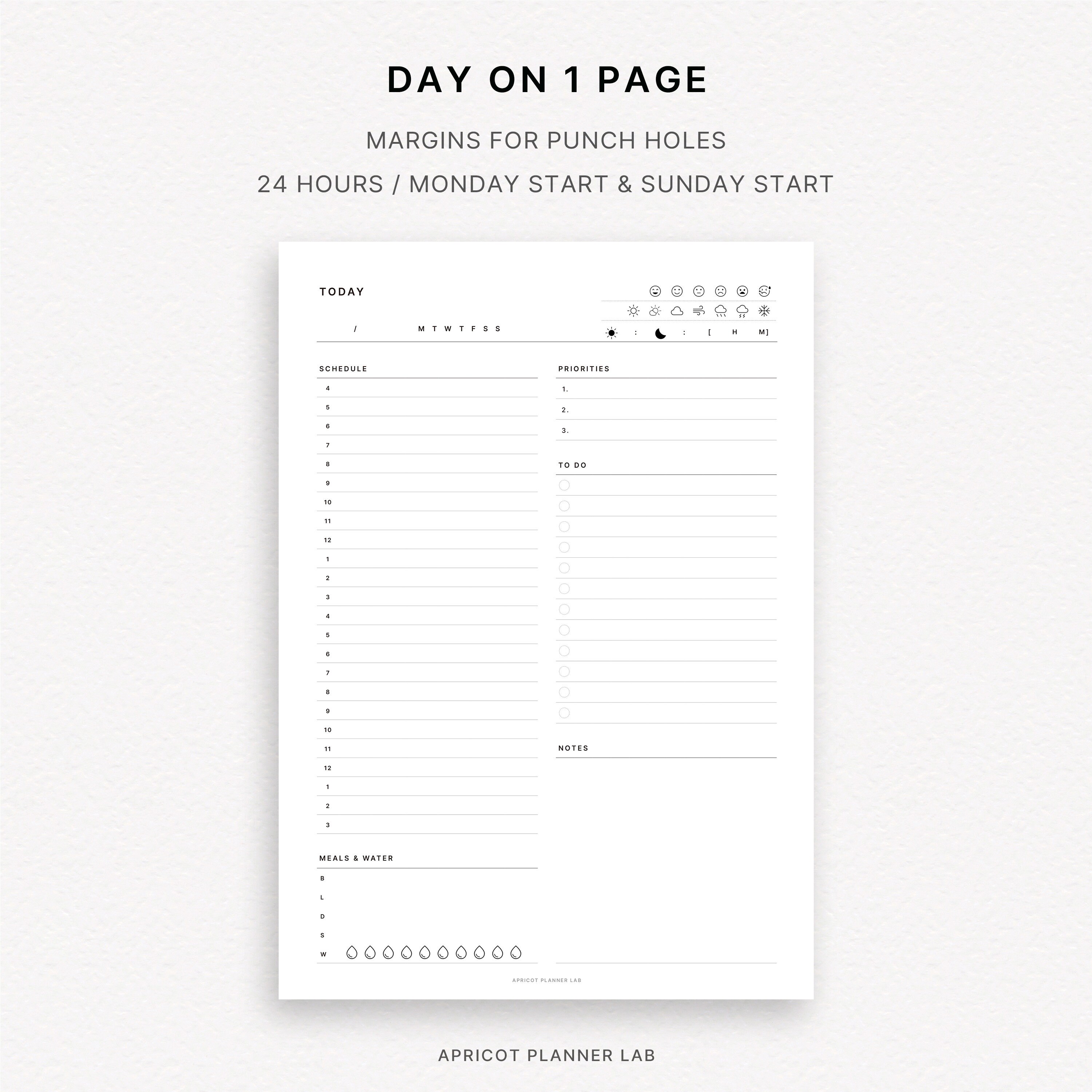 Daily Planner A4 Printable Planner Insert DO1P Daily Etsy Daily Planner A4 Printable Planner Insert DO1P Daily Etsy