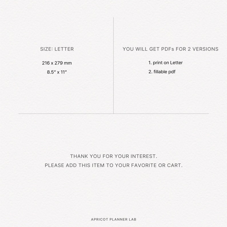 Weekly Overview | Letter | Printable Planner Insert | WO2P | Week on 2 ...