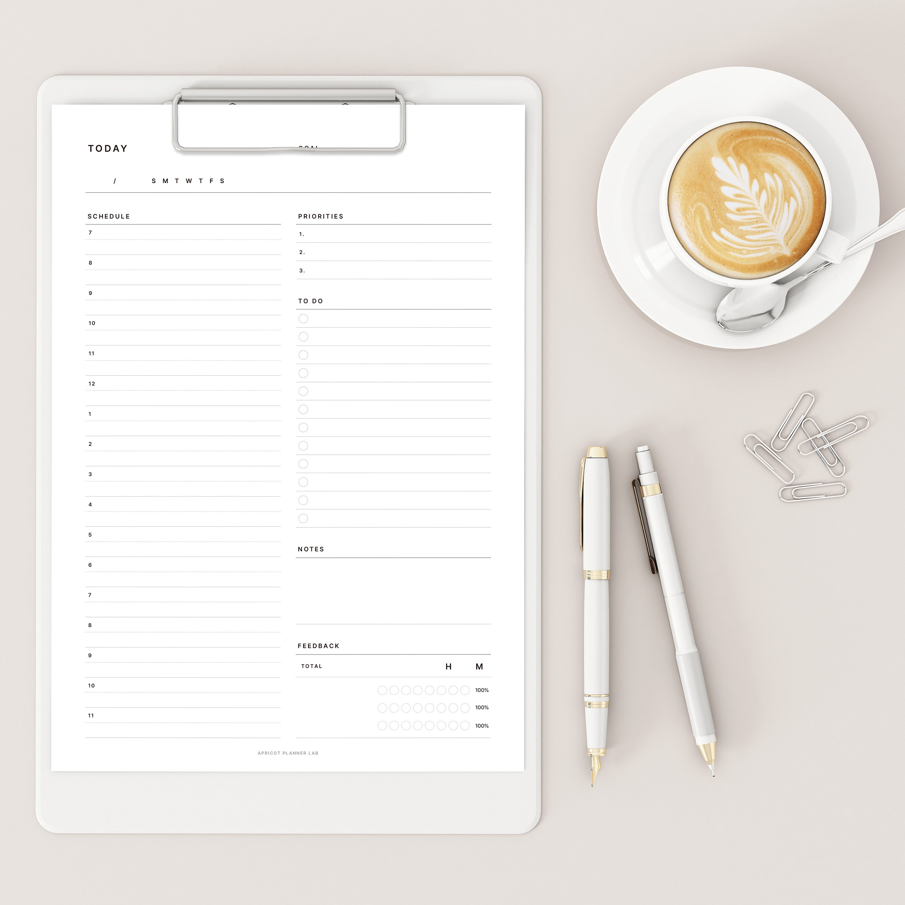 Daily Productivity Planner A4 Half Hourly Schedule Printable Planner ...