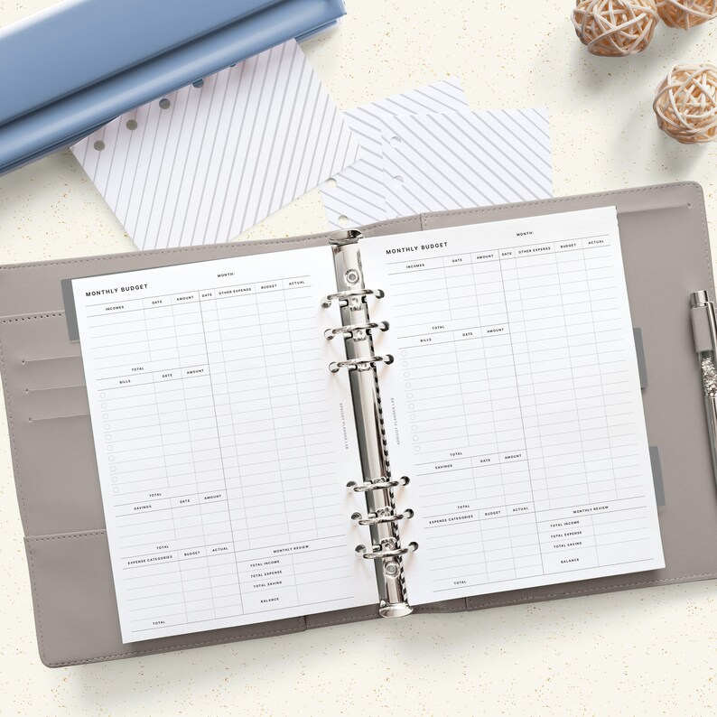 Monthly Budget Planner | A5 | Printable Planner Insert | MO1P | Expense ...