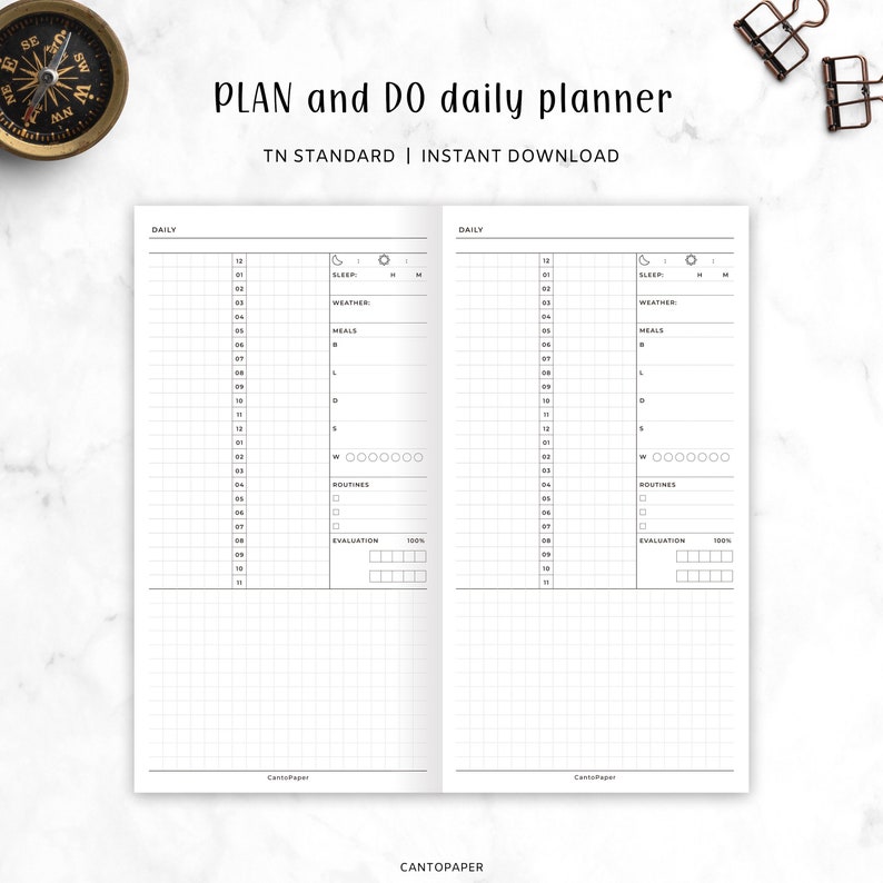 Plan and Do Daily Planner Day on 1 Page TN Standard Insert Traveler's ...