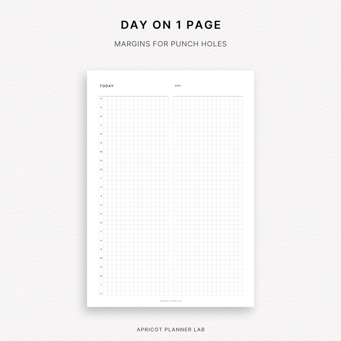Minimal Daily Schedule Grid A4 Printable Planner Insert - Etsy