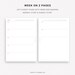 Simple Weekly Diary A5 Printable Planner Insert Blank WO2P Horizontal ...