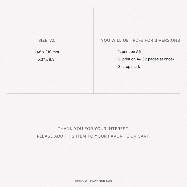 Simple Weekly Diary A5 Line Printable Planner Insert - Etsy