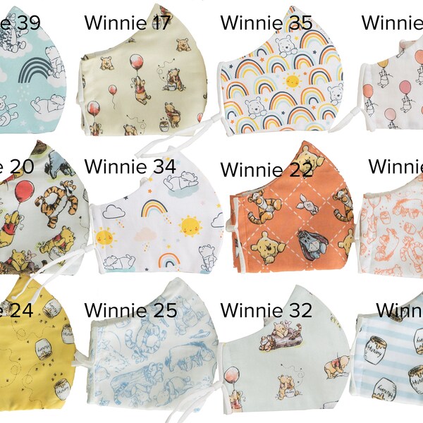 Winnie the Pooh Face Mask - Etsy