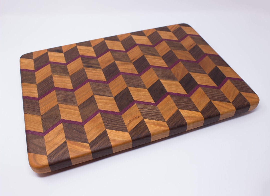 Chevron Cutting Board - Walnut, Cherry With Purpleheart - Etsy