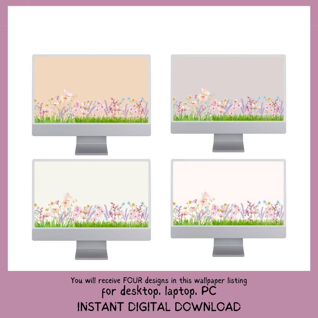 Wild Flowers Desktop Wallpaper Bundle - Digital Organization for ...