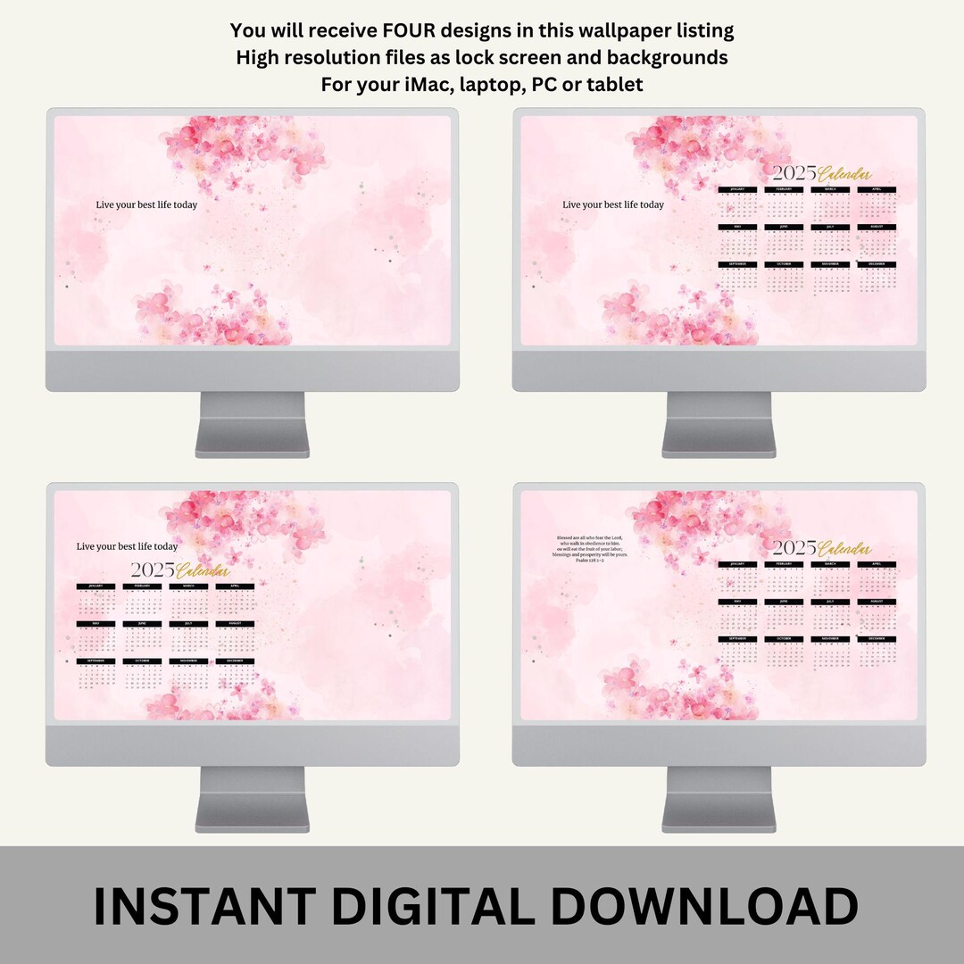 Desktop Wallpaper Organizer, Computer Lock Screen, Digital Planner, PC ...