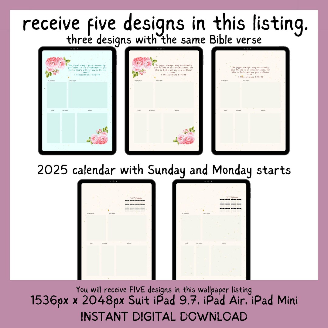Digital Wallpaper Planner, Lock Screen, Apple Electronic Device, Tablet ...