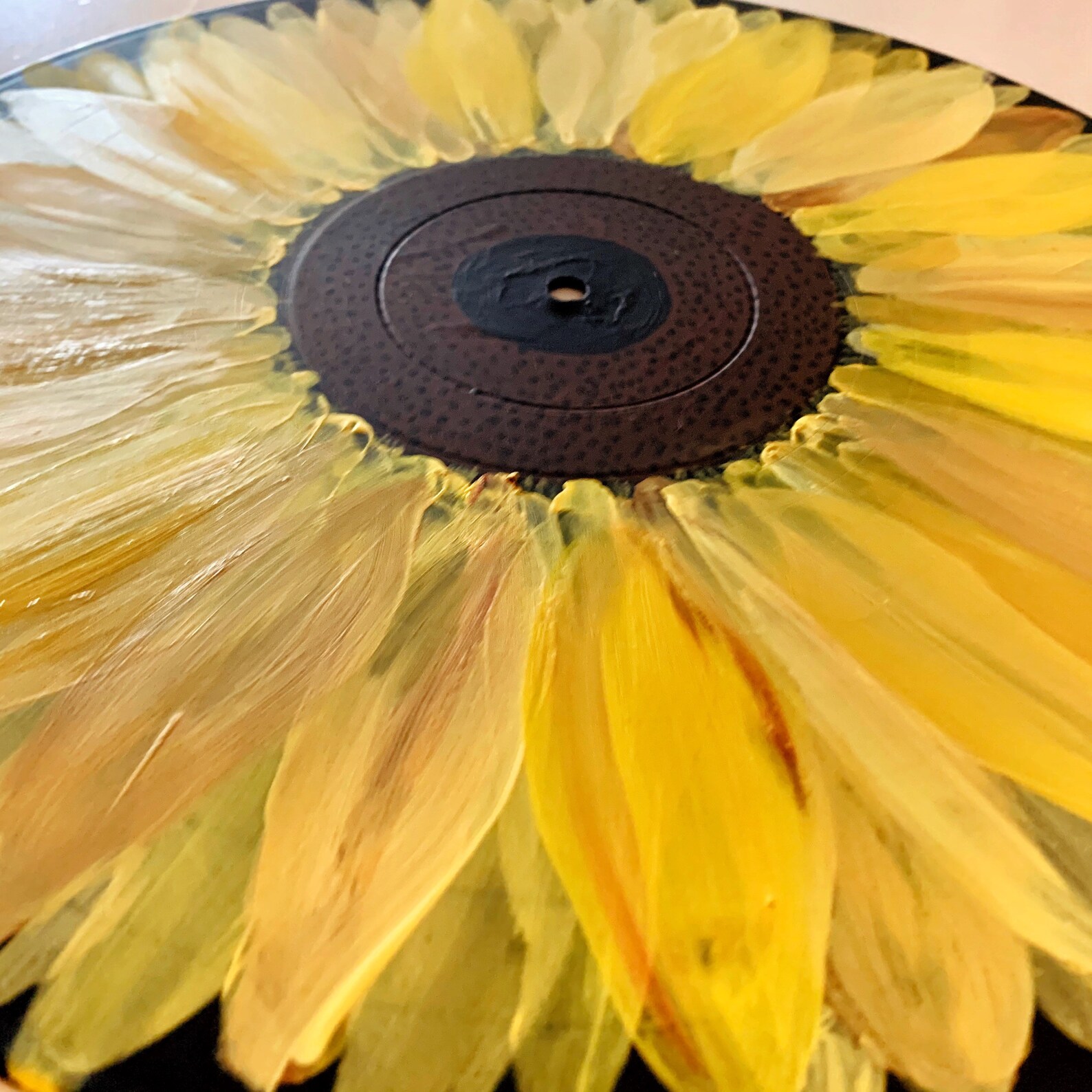 Sunflower Painted Vinyl Record - Etsy