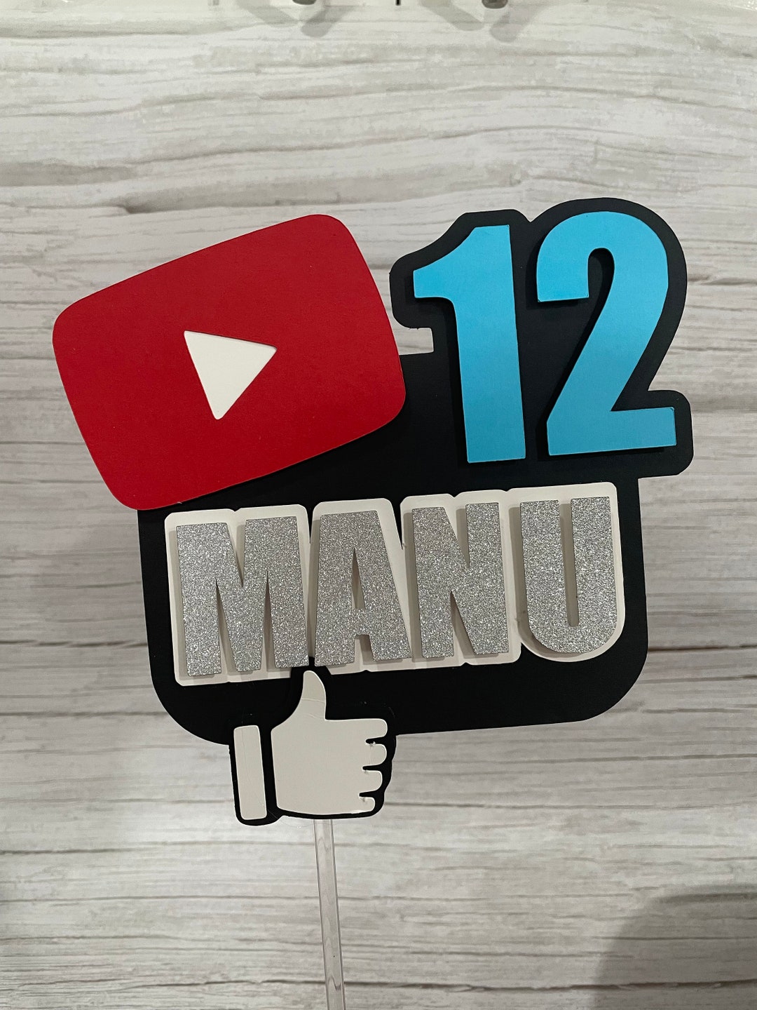 Youtube Inspired Custom Name Cake Topper - Youtube Topper - Youtube ...