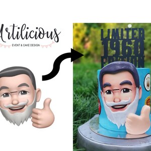 Custom Memoji Bitmoji Inspired Fondant Cake Decoration - Personalized ...