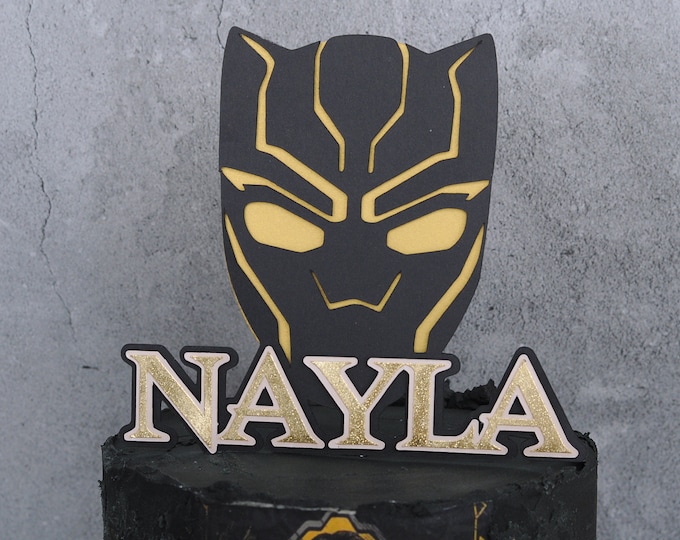 Black Panther Inspired Cake Topper Panther Birthday Cake Topper Super ...