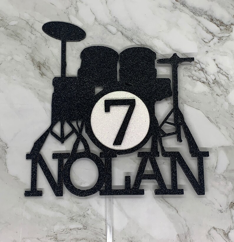Drum Cake Topper | Custom Cake Topper | Drum Birthday Custom Name ...