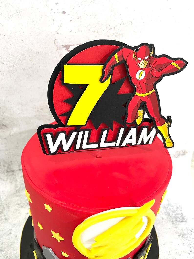 Superhero Cake Topper the Flash Inspired Custom Cake Topper - Etsy