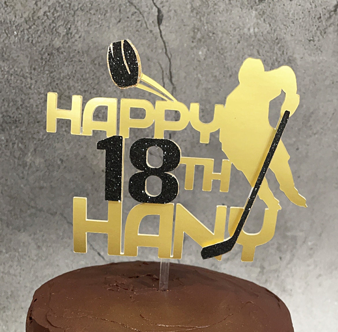 Custom Hockey Cake Topper PERSONALIZED Hockey Fan Topper - Etsy