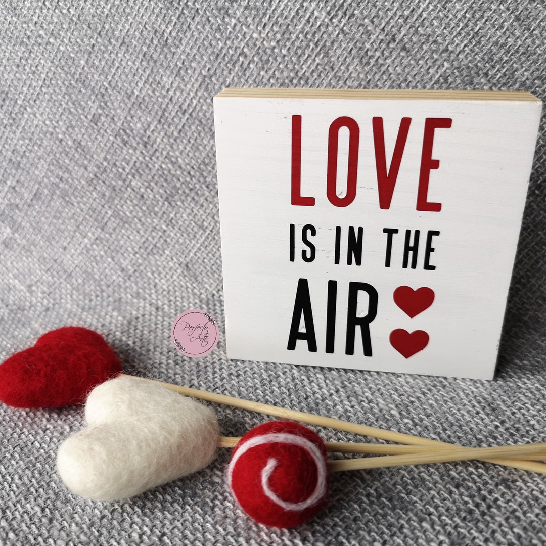 Handpainted Valentine's Wooden Sign: Love Message Plaque - Etsy
