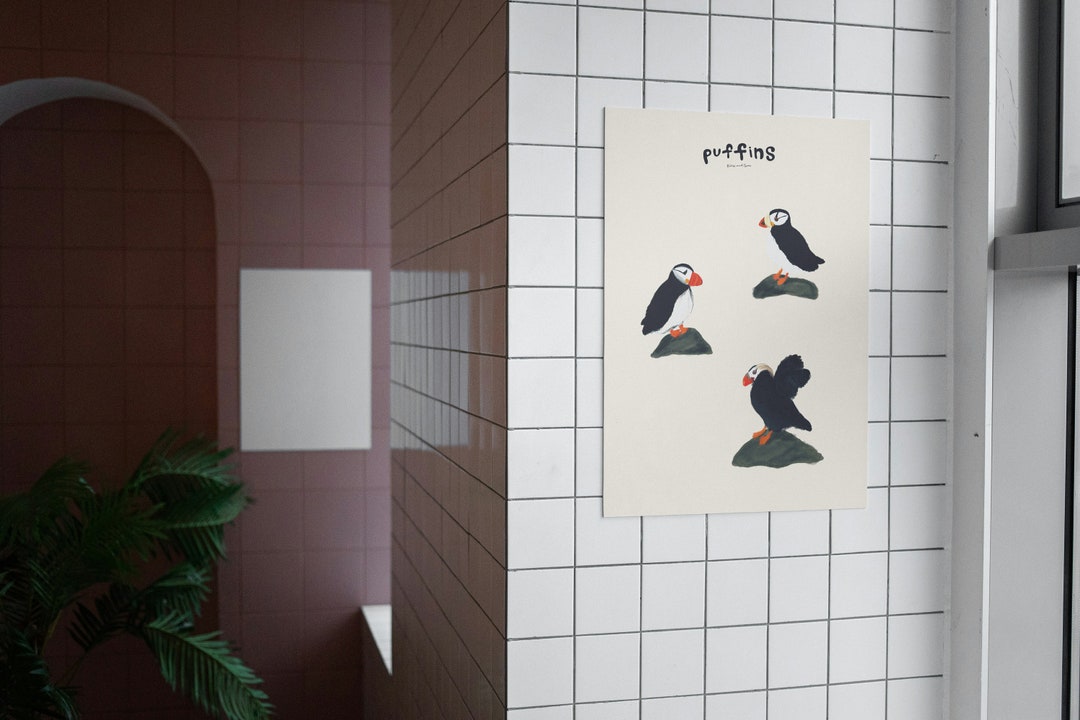 Puffin Print, Puffin Art, Puffin Family, Bird Art, Bird Poster, Puffin ...