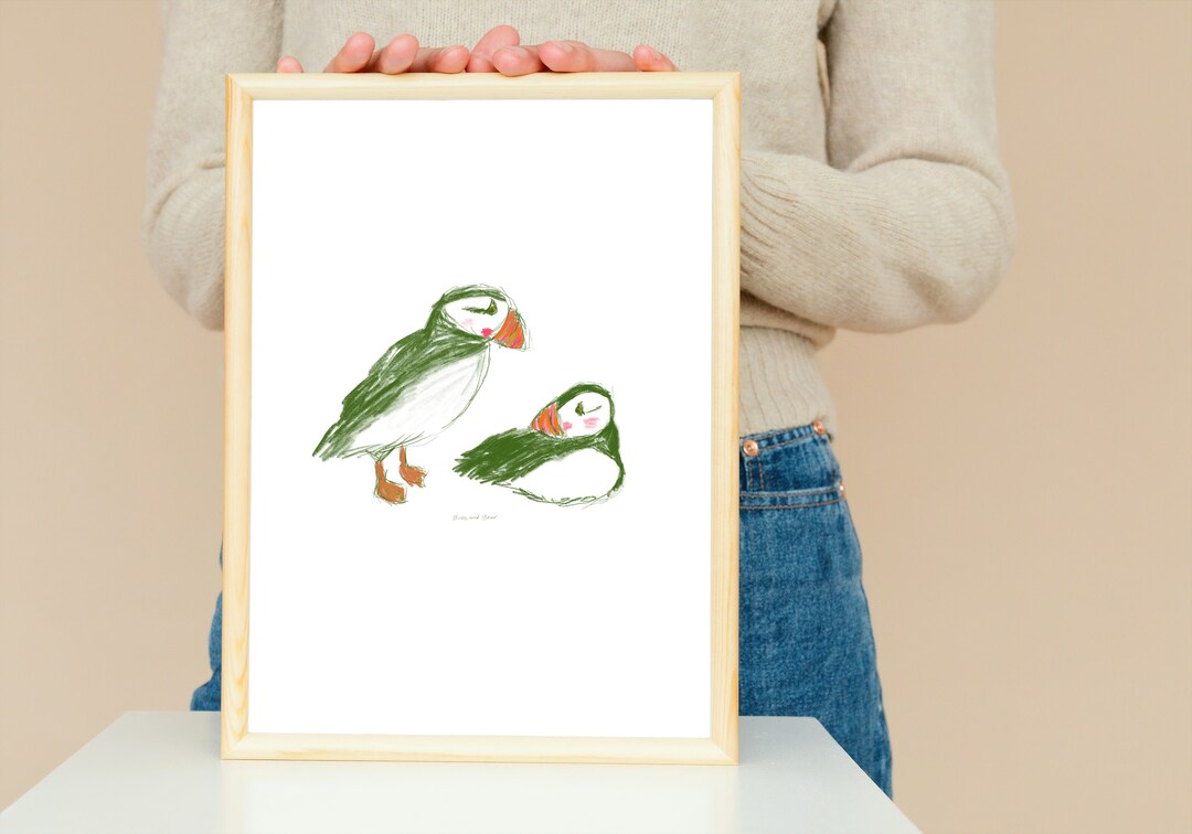 Puffin Print, Atlantic Puffin Art, Bird Print, Colorful Bird, Bird Art ...