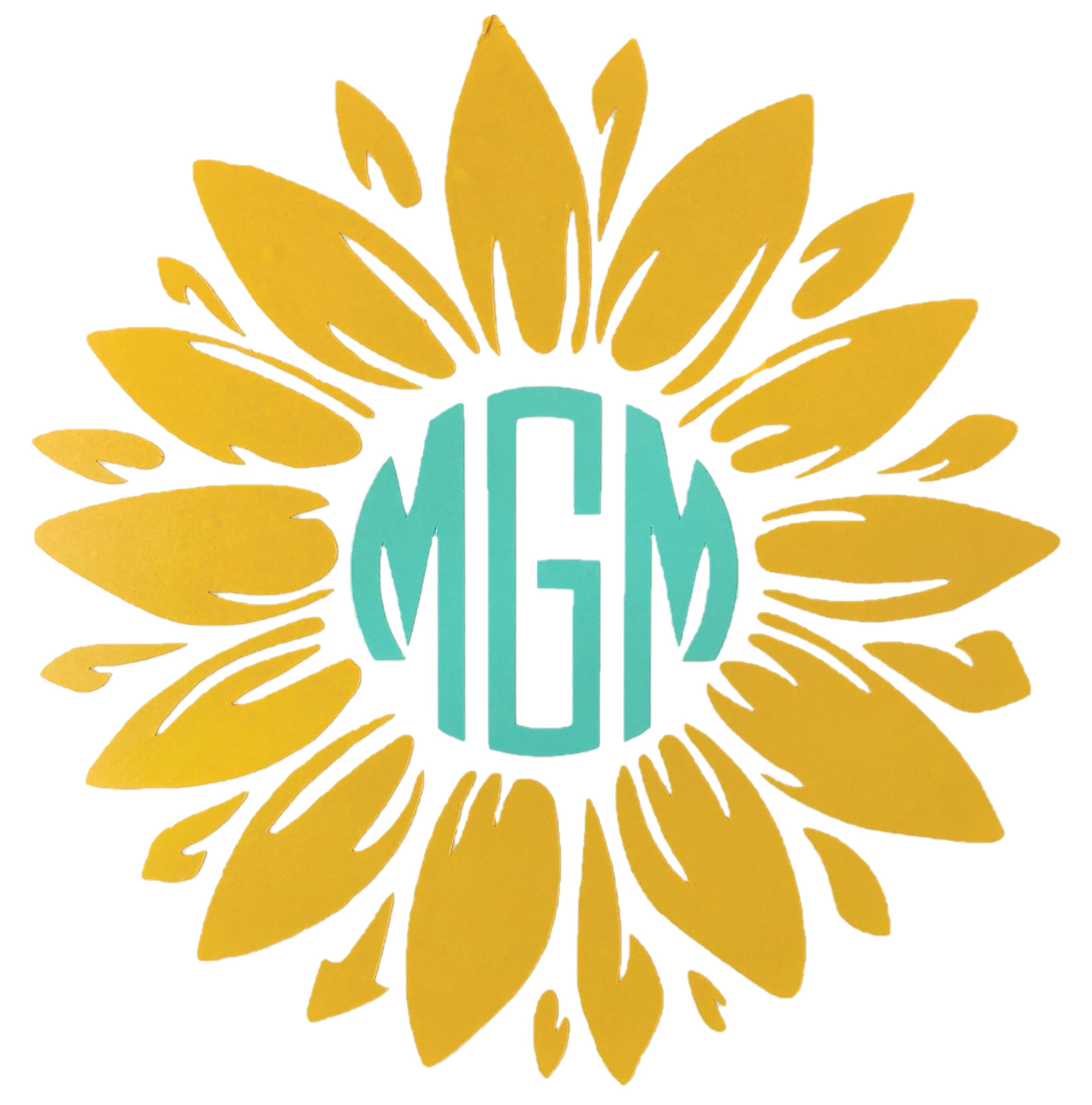 Sunflower Monogram Decal - Etsy