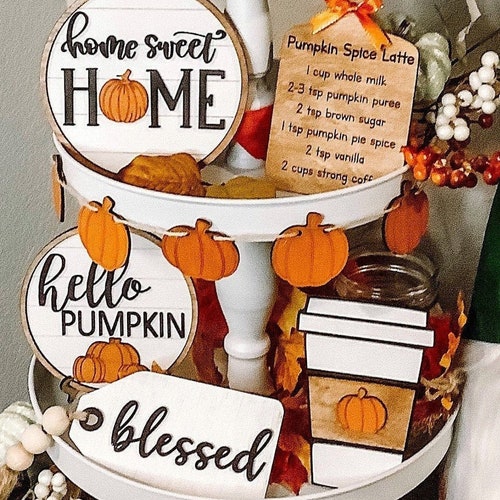 Pumpkin Spice Bundle Tiered Tray Decor Rae Dunn Inspired - Etsy
