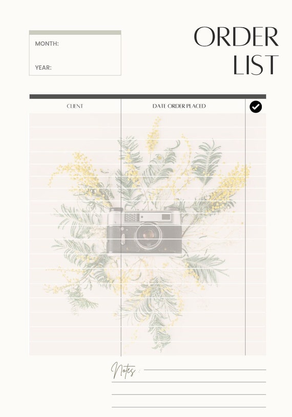 Client Planner and Organiser for Photographers - Etsy