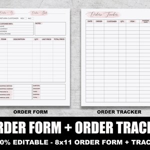Order Tracker Order Form Bundle Sales Tracking Order Form - Etsy