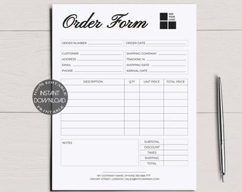 100% Editable Order Form Template Craft Business Order Forms | Etsy