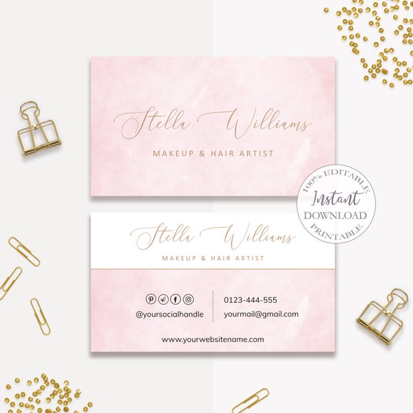Pink Business Cards - Etsy