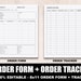 Order Form + Order Tracker Template, Printable Order Tracking & Form ...