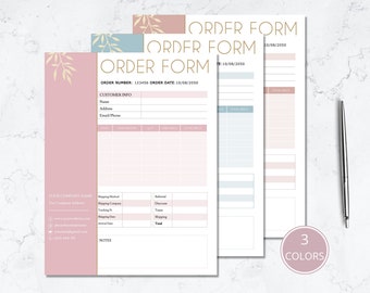 Editable Order Form Small Business Order Forms Template | Etsy
