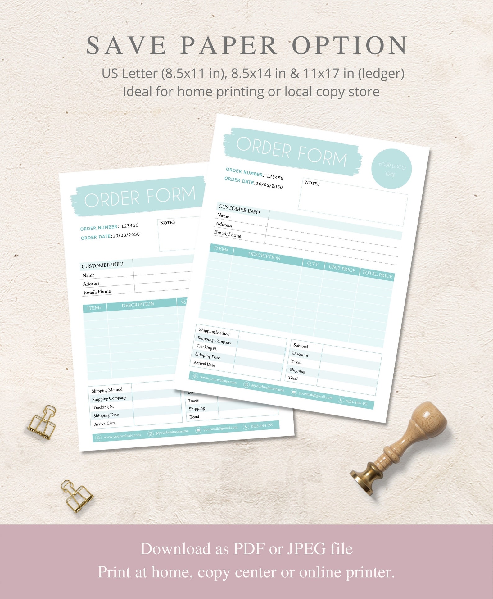 Editable Order Form Small Business Order Forms Template - Etsy