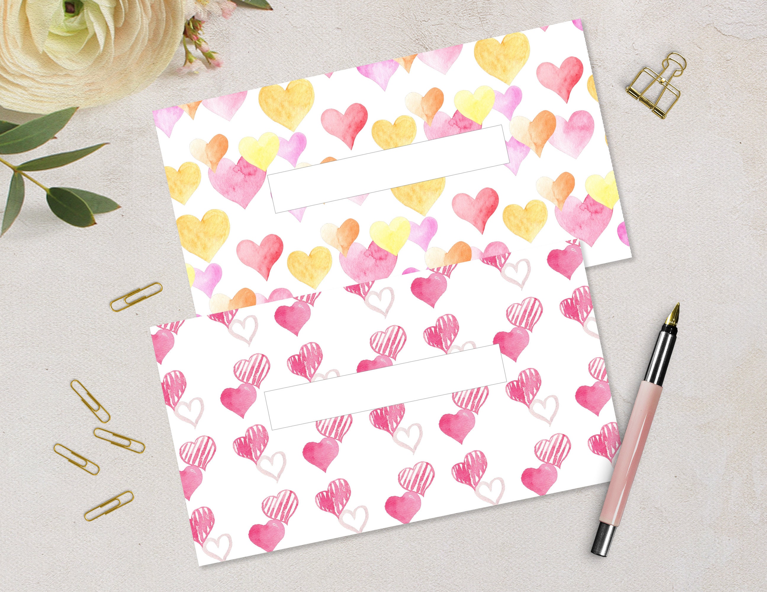Printable Cash Envelopes with Hearts Cash Envelope System | Etsy