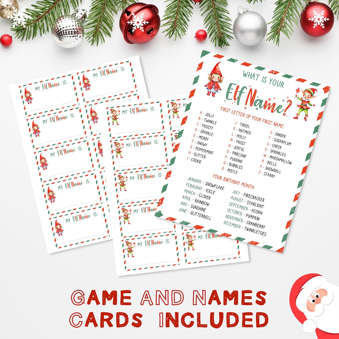 What's Your Elf Name Game | Canva Template, Christmas Elf Name ...