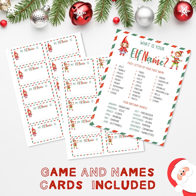 What's Your Elf Name Game | Canva Template, Christmas Elf Name ...