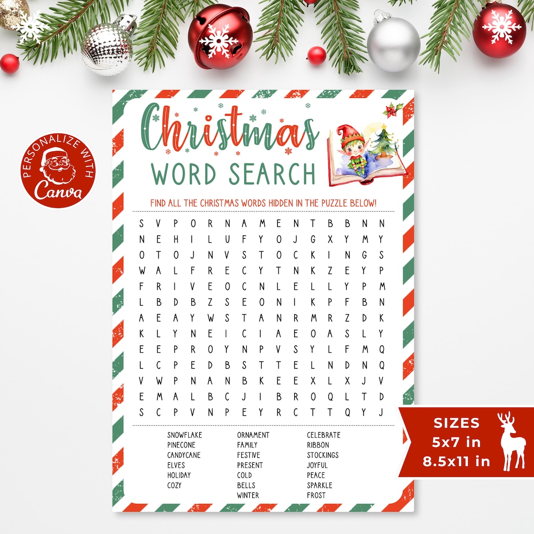 Christmas Word Search Game | Fun Christmas Day I Holiday Word Puzzle ...
