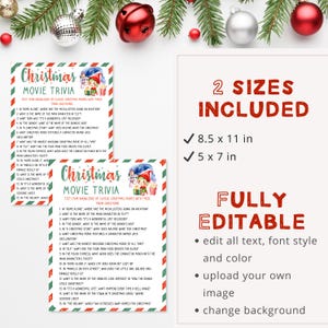 Editable Christmas Movie Trivia Game | Fun Holiday Quiz | Christmas Eve ...