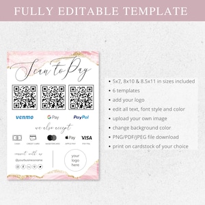 Qr Code Sign for Small Business I Canva Template Editable, Price List ...