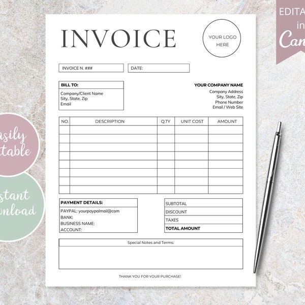 Invoice - Etsy
