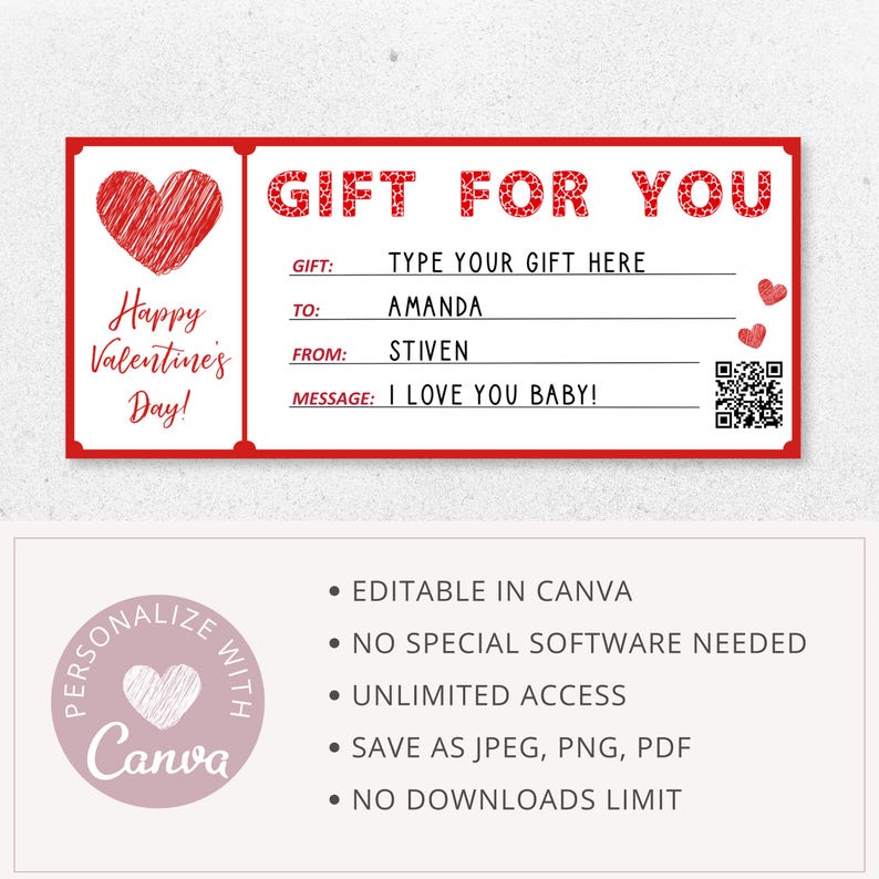 Love Coupons Canva Template | Editable Valentines Coupon Printable ...