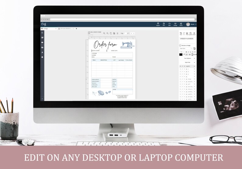 Order Form Template Sewing Order Forms Editable Small - Etsy