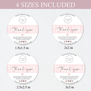 Editable Thank You Sticker, Editable Canva Template, Thank You Card for ...