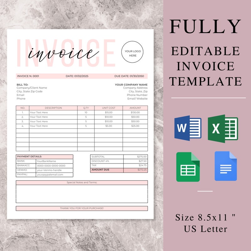 Invoice Sheet Tracker - Etsy