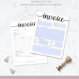 Fillable Invoice Form, Small Business Invoice Form PDF, Billing Receipt ...