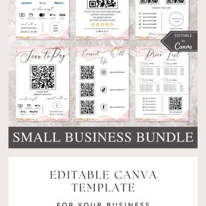 Qr Code Sign for Small Business I Canva Template Editable, Price List ...