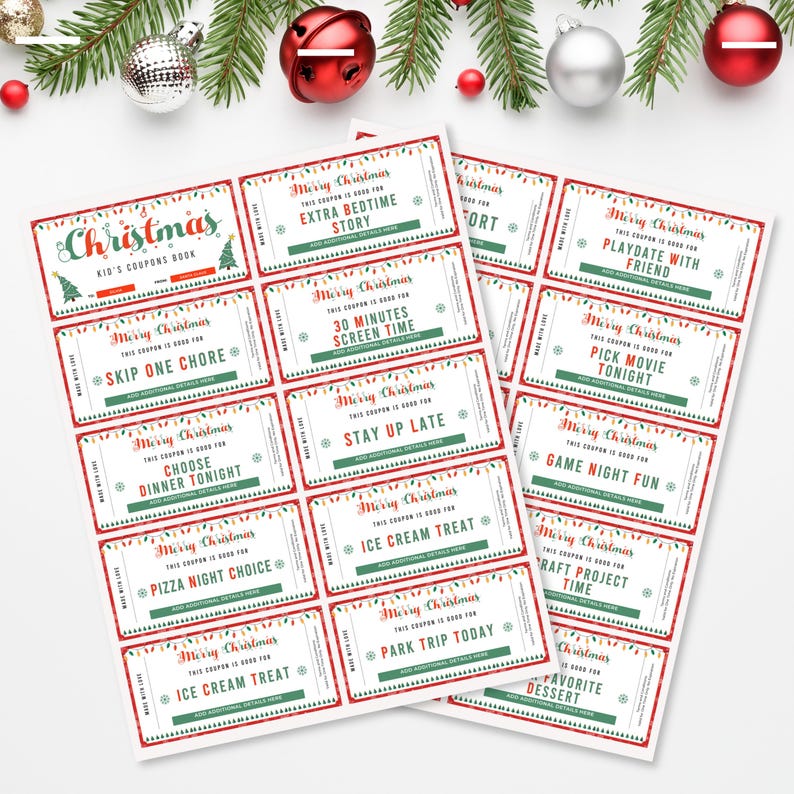 Personalized Coupon Book for Kids | Canva Christmas Voucher for Him or ...