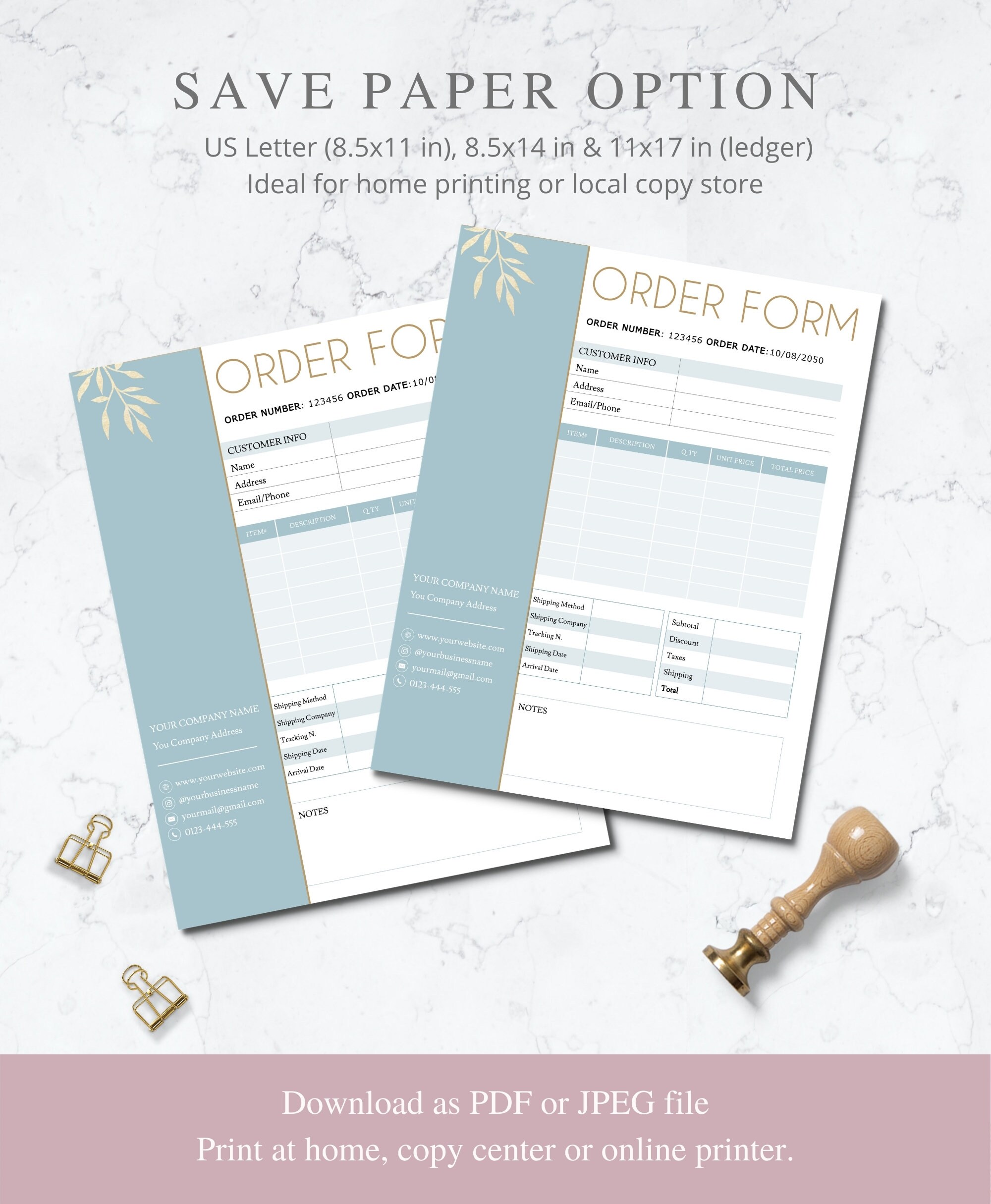 Editable Order Form Bundle Etsy Small Business Order Forms | Etsy