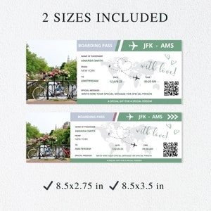 Boarding Pass, Editable Canva Template, Printable Plane Ticket, Gift ...